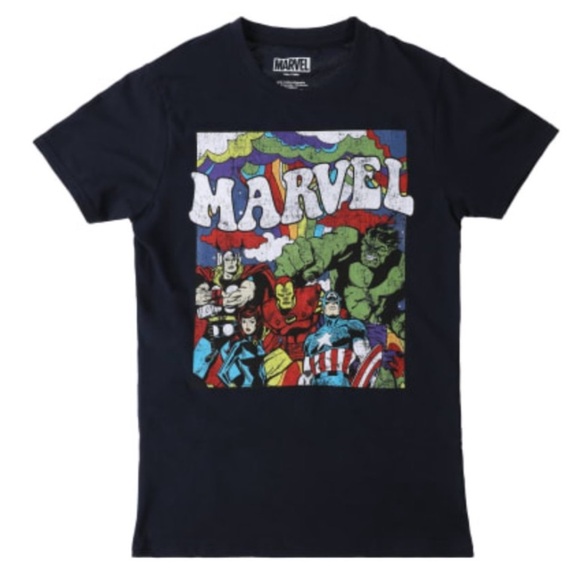 Marvel | Tops | Marvel Superhero Graphic Tee Iron Man Hulk Captain ...